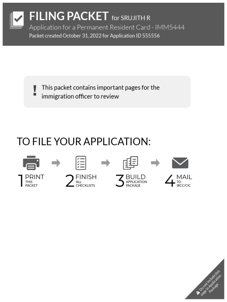 Filing Instructions Application For Permanent Resident Card-1 | PDF ...