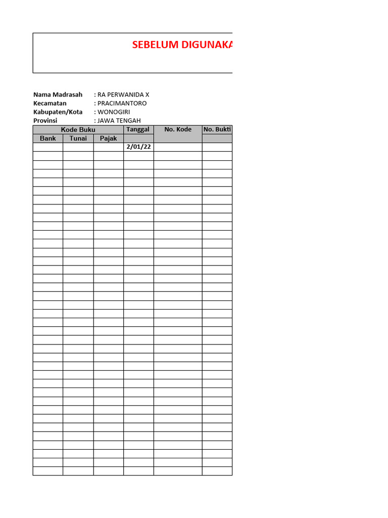 Simulasi BKU - Lengkap SMT 1 | PDF