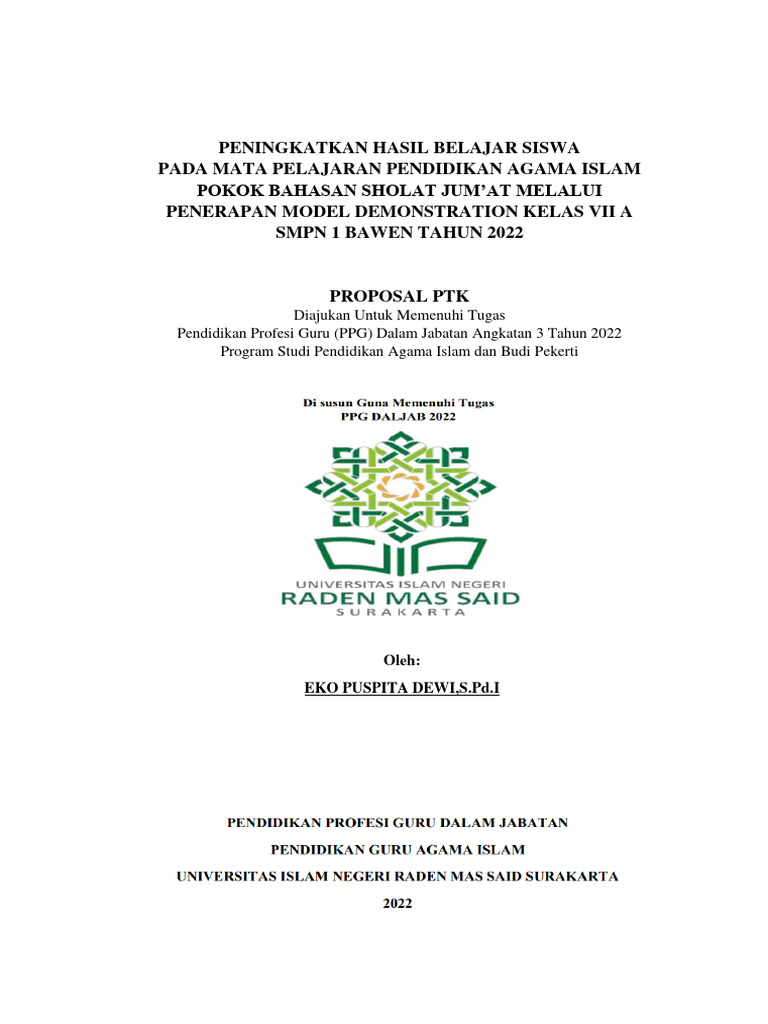 1.1 Proposal PTK Bu Eko Bawen | PDF