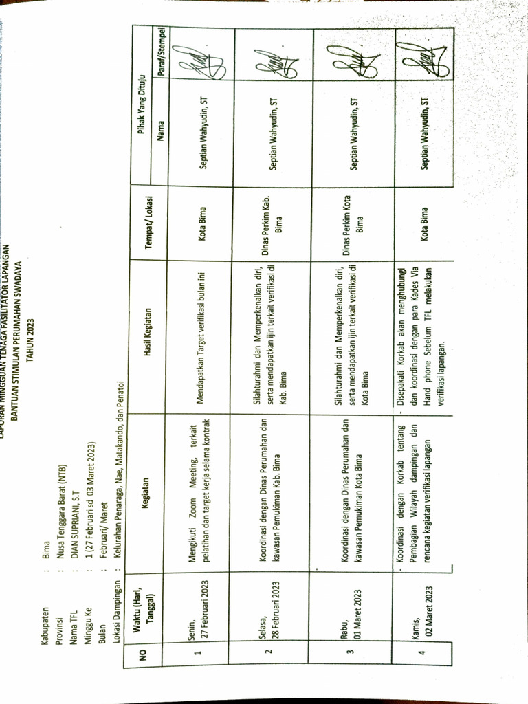 Laporan Mingguan - Dian Supriani | PDF
