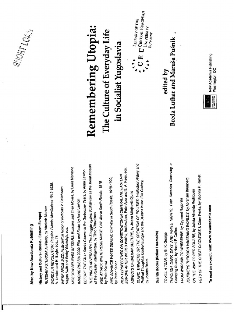 Breda Luthar, Marusa Pusnik - REMEMBERING UTOPIA - The Culture of ...