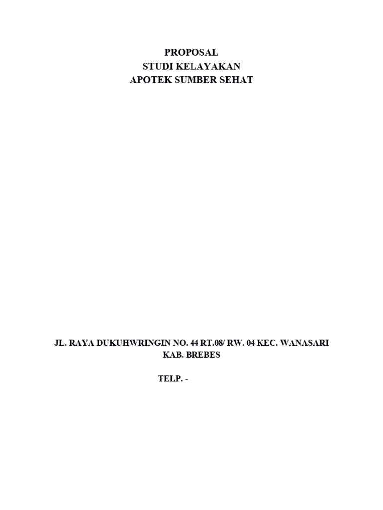 Studi Kelayakan Apotek 1 | PDF | Kesehatan Holistik | Sains & Matematika