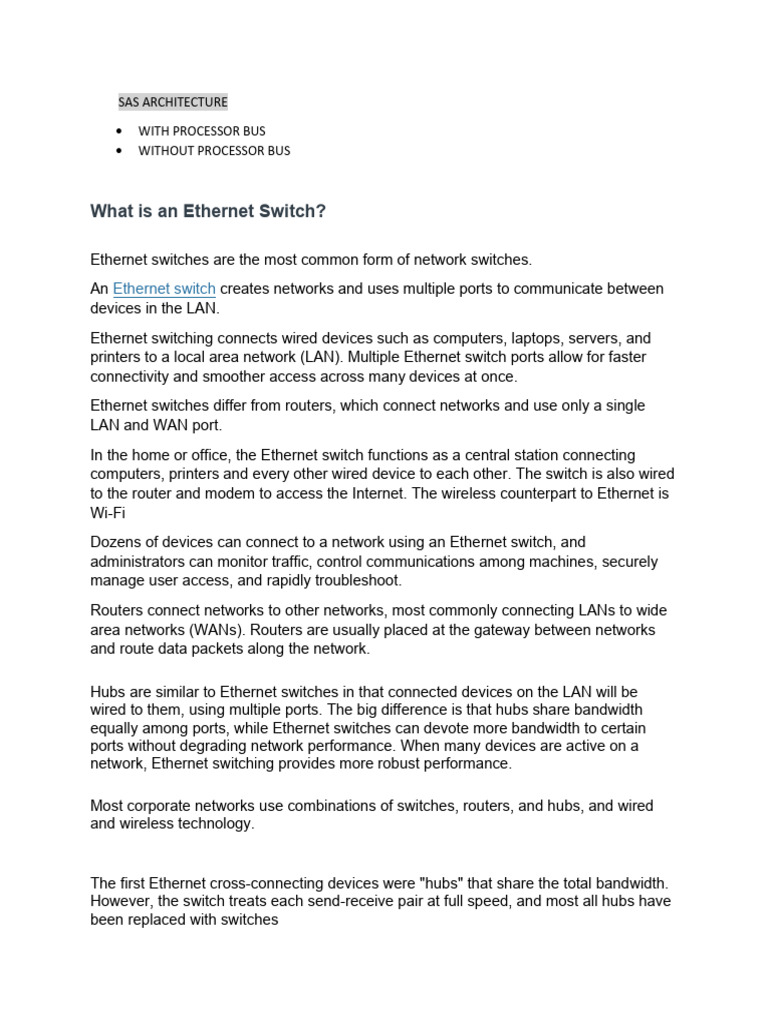 Ethernet switch | PDF | Network Switch | Computer Network