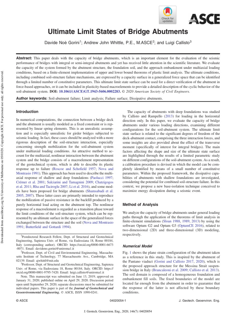 Ultimate Limit States of Bridge Abutments | PDF | Geotechnical ...