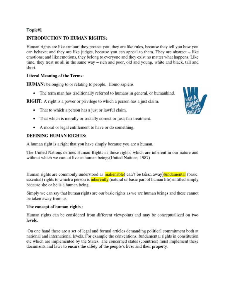 Lec-1 Introduction To Human Rights | Download Free PDF | Rights | Human ...