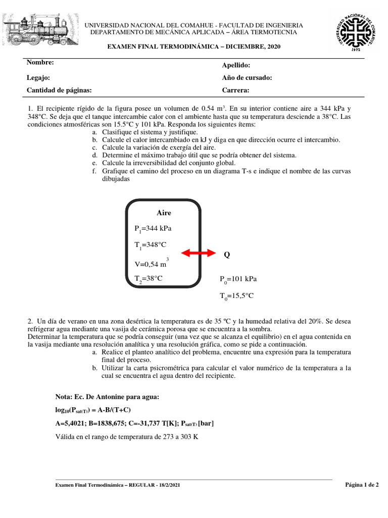 Termo. - Final 21-02 | PDF | Temperatura | Termodinámica