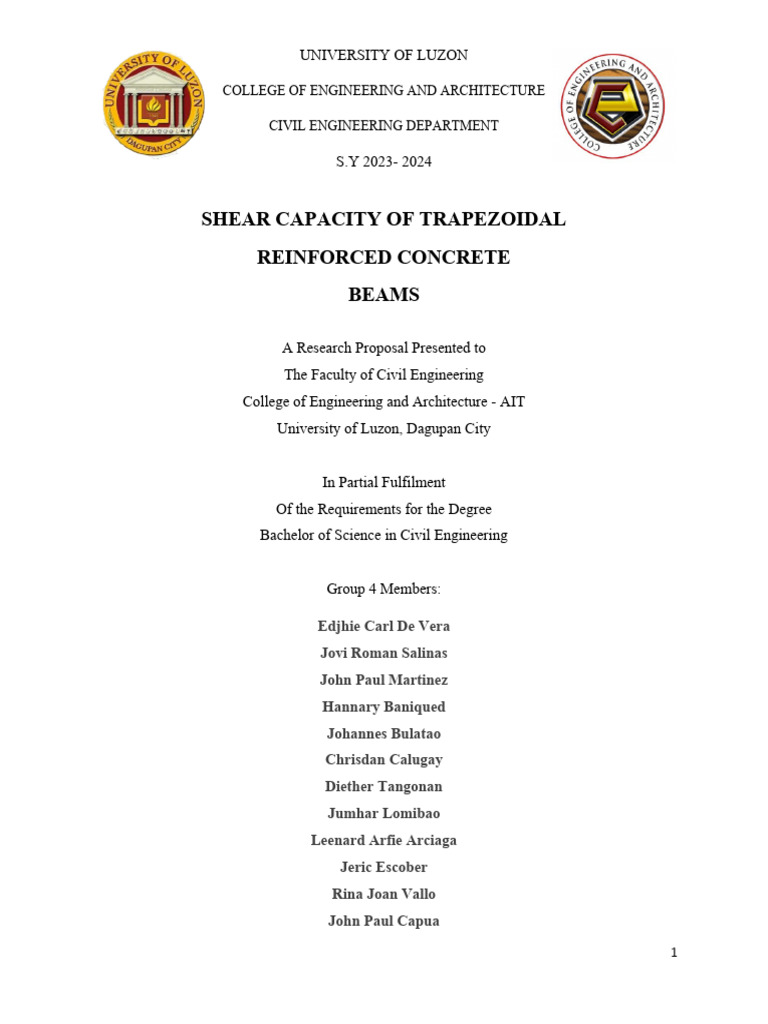 Thesis Chapter 1 3 2nd Semester Revised | PDF | Strength Of Materials | Beam (Structure)