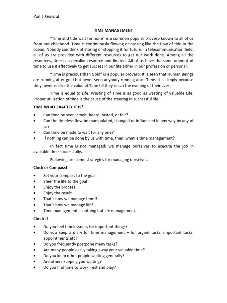 Ch3. Time Management | PDF | Time Management | Professional Skills