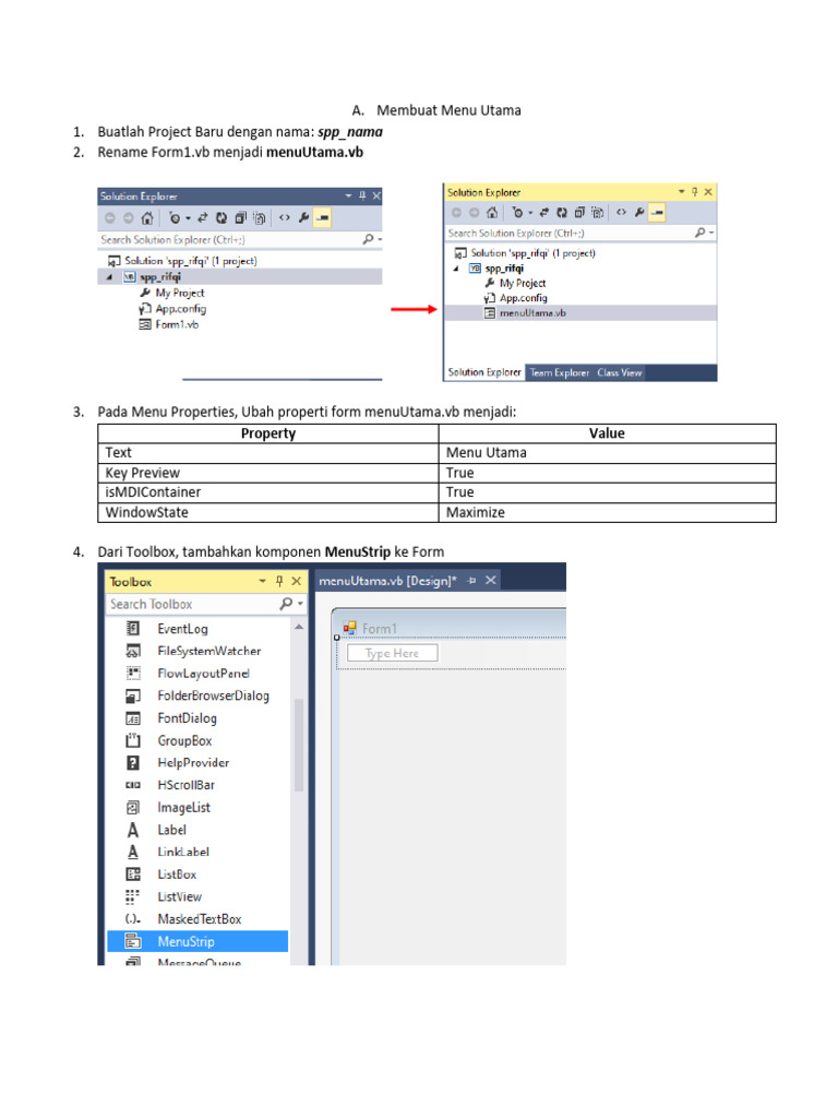 A. Membuat Menu Utama | PDF