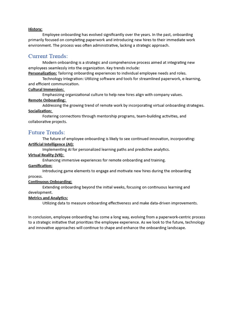 Employee Onboarding Best Practices - A Brief Overview 3 | PDF