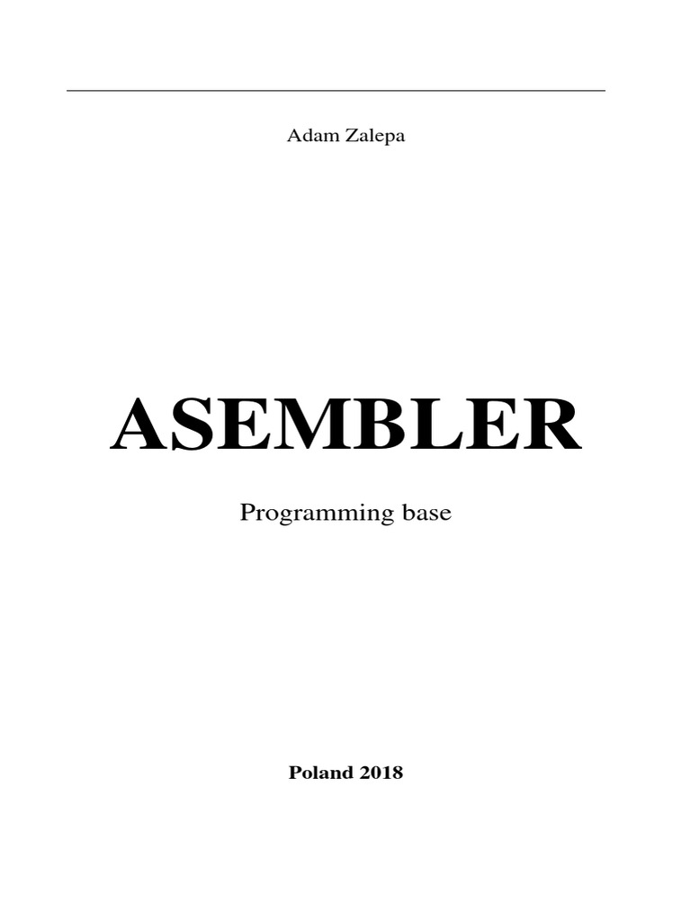 AdamZalepa Assembler English | PDF | Computer Program | Programming