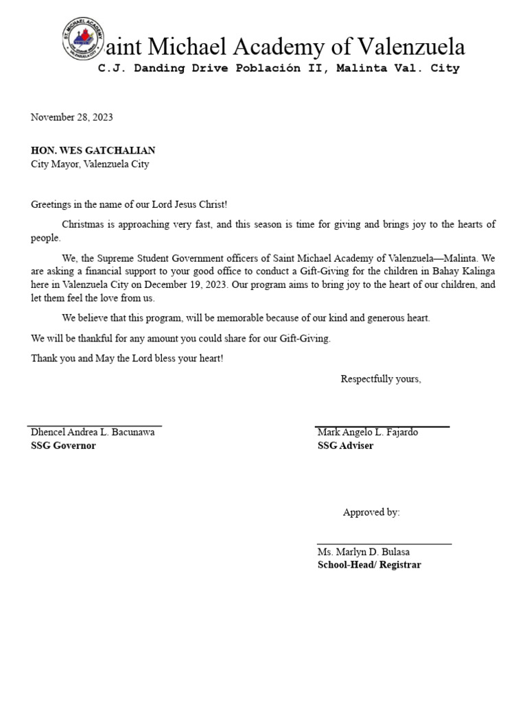 SSG Solicitation Letter | PDF