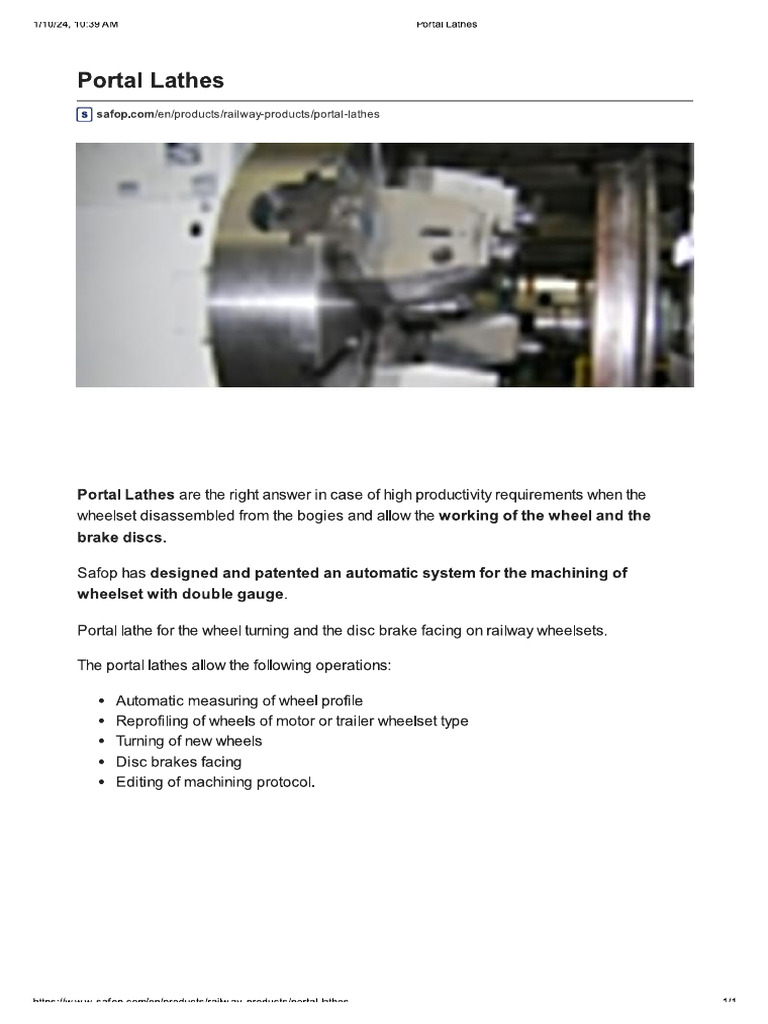 Safop portal lathes | PDF