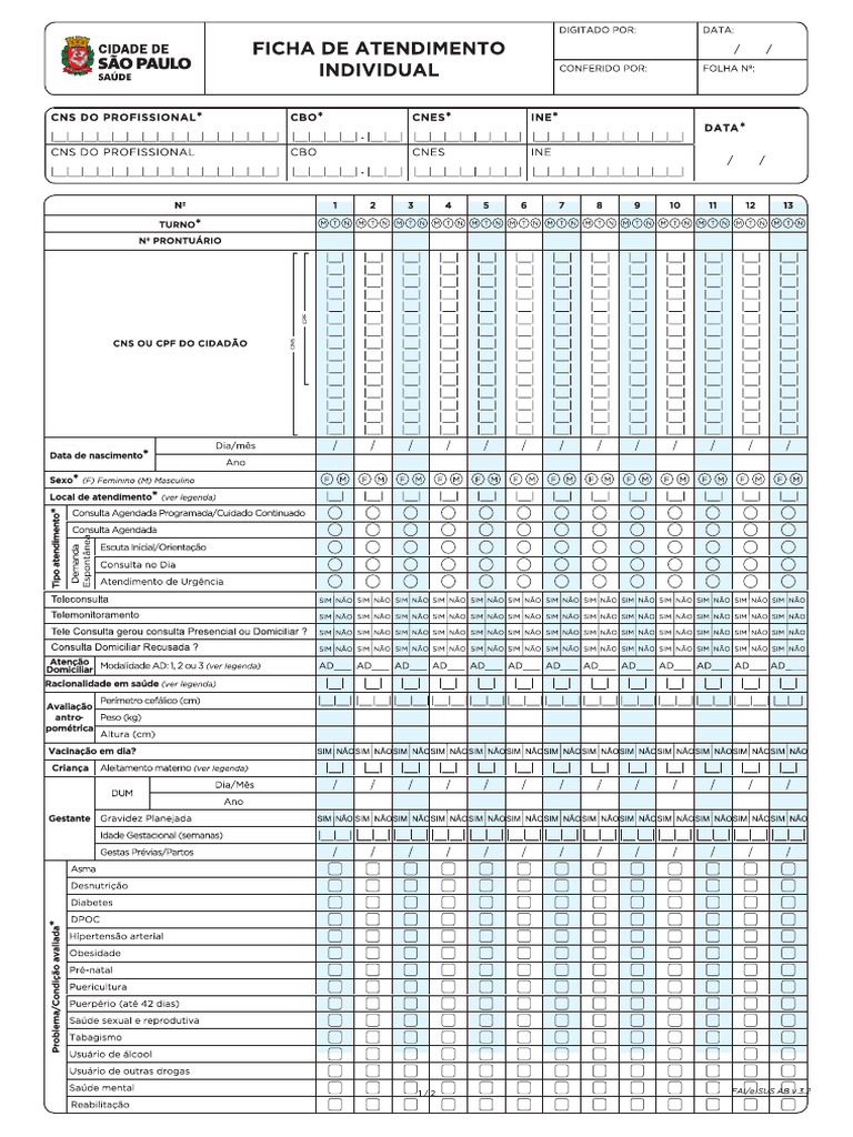 053 - Ficha de Atendimento Individual | PDF