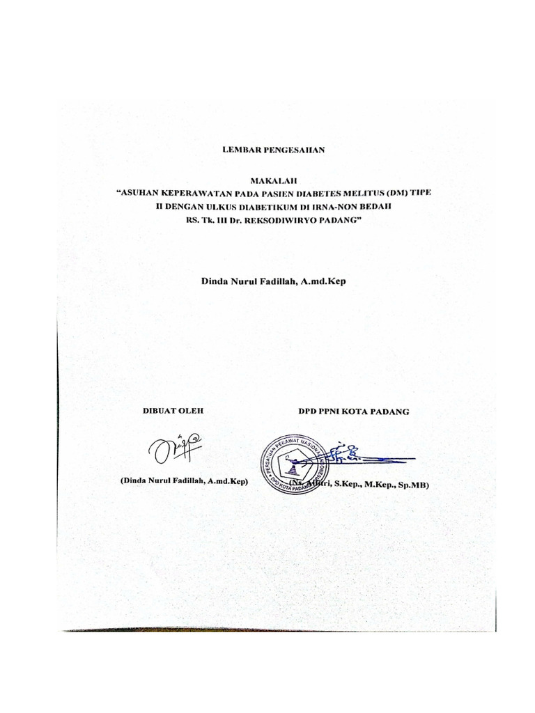 Askep DM TIPE 2 Ulkus DM. | PDF