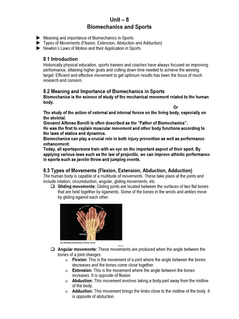 8 Biomechanics and Sports | PDF | Anatomical Terms Of Motion ...