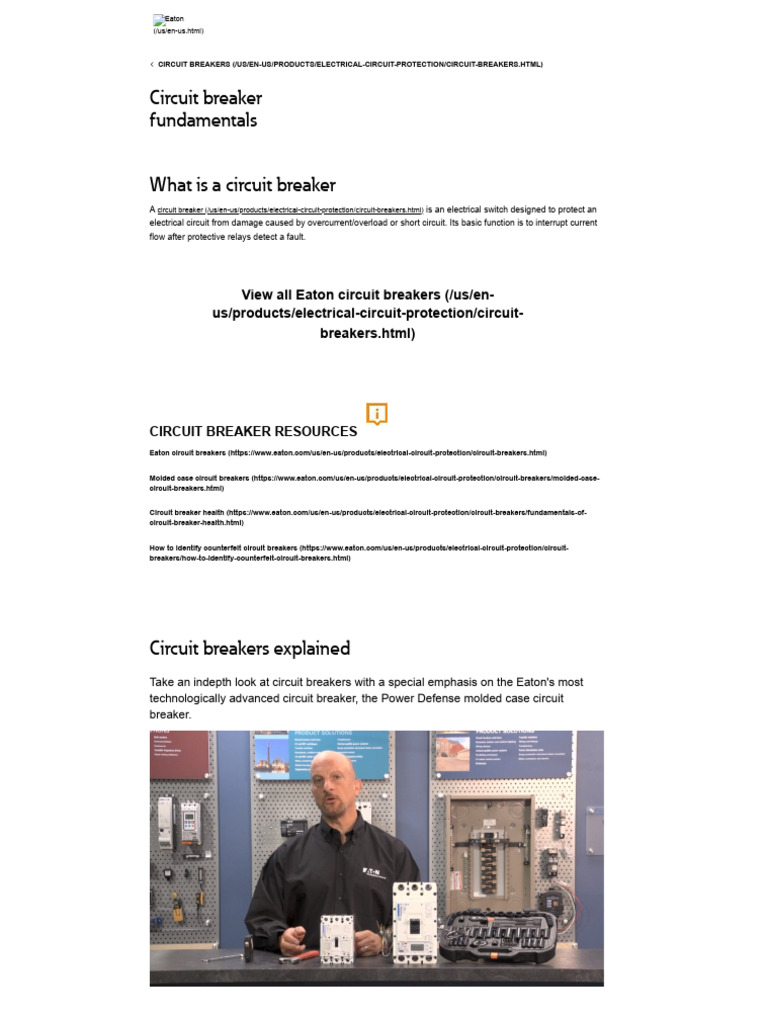 Circuit Breakers Fundamentals | PDF | Fuse (Electrical) | Electric Arc