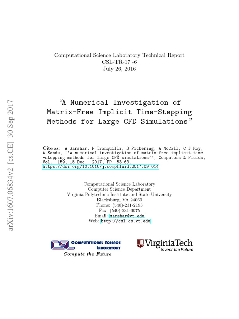 2016, Article, A Numerical Investigation of Matrix-Free Implicit Time ... 2016, Article, A Numerical Investigation of Matrix-Free Implicit Time ...