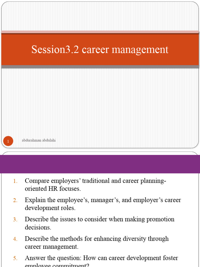 Session3.2 Career Management | PDF | Mentorship | Employment