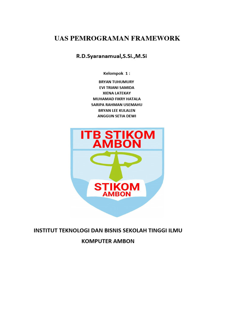 UAS Pemrograman Framework | PDF