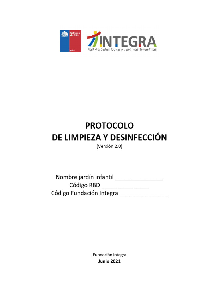 2.-Protocolo-De-Limpieza-Y-Desinfeccion-Jardines-Infantiles 1 | PDF | Higiene | Educación de la ...