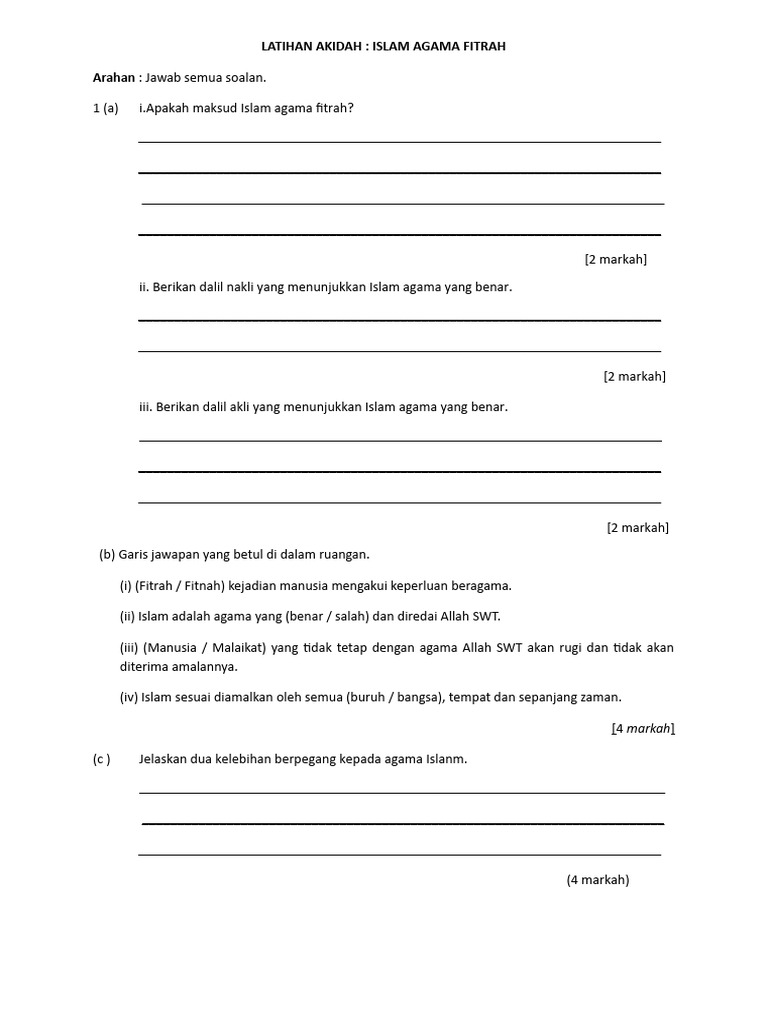 LATIHAN AKIDAH | PDF