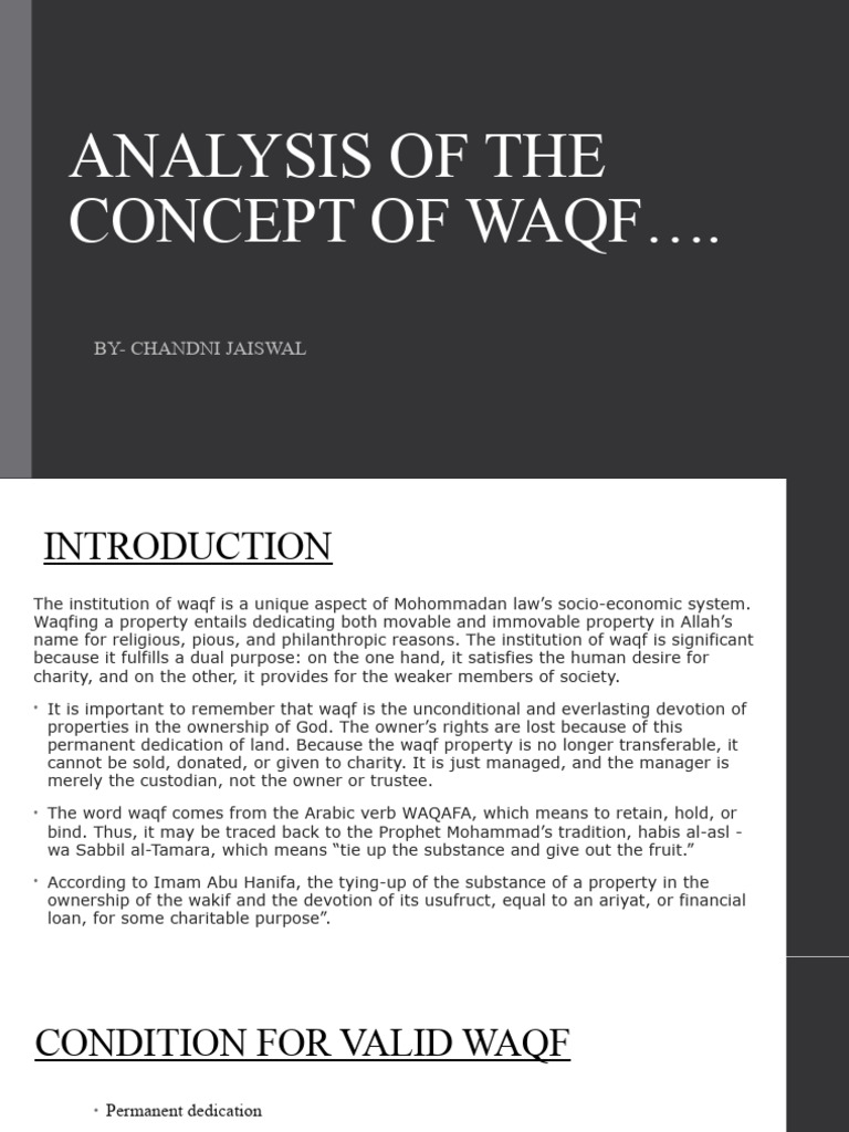 Understanding Waqf in Islam | PDF | Property Law