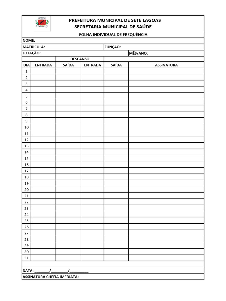 FOLHA DE PONTO MANUAL | PDF