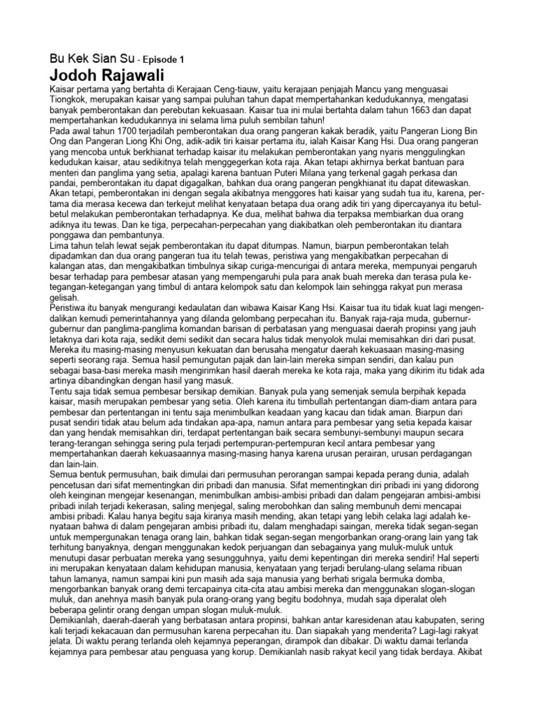 Jodoh Rajawali. 1 | PDF | Sejarah