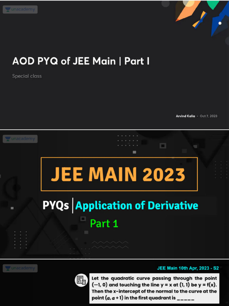 AOD PYQ of JEE Main Part I No Anno | PDF