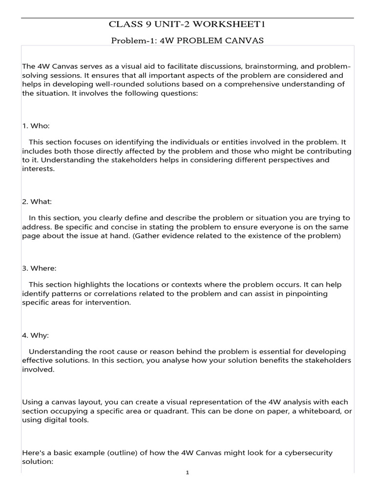Class_9_AI_Unit2_Worksheet1 | PDF