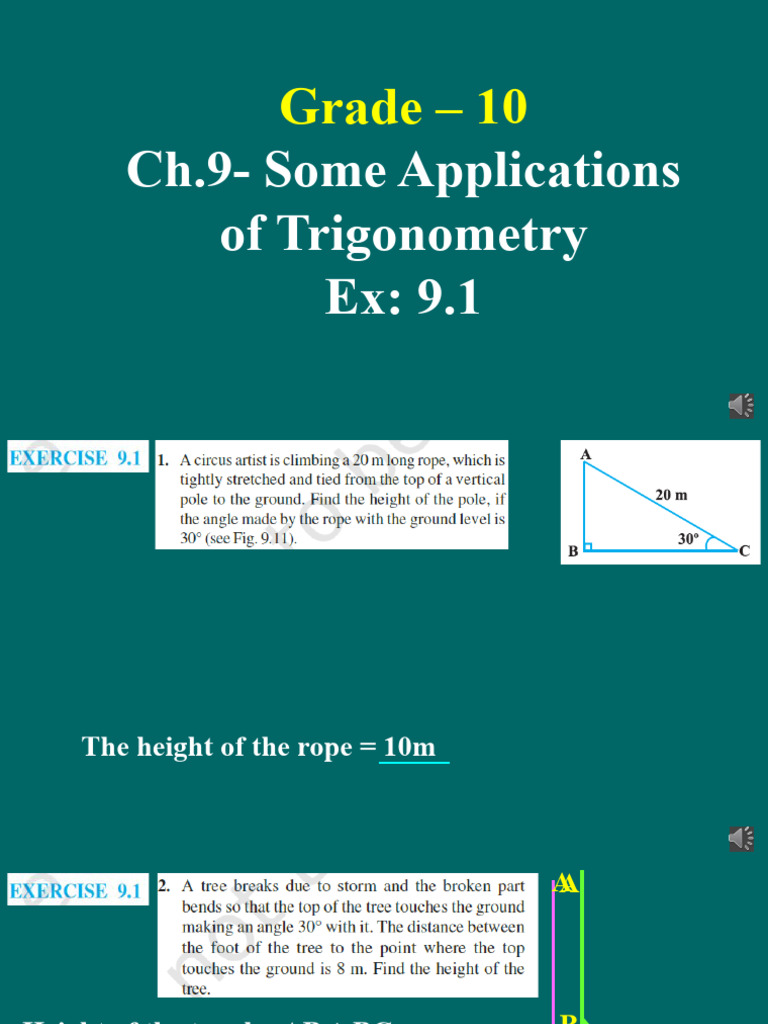 Gr-10-Ch-9-Applications of Trigonometry-Ex-9.1 | PDF