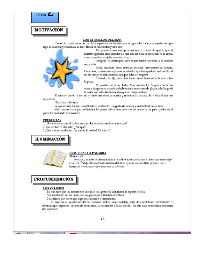 Los Valores Ii Secundaria | PDF