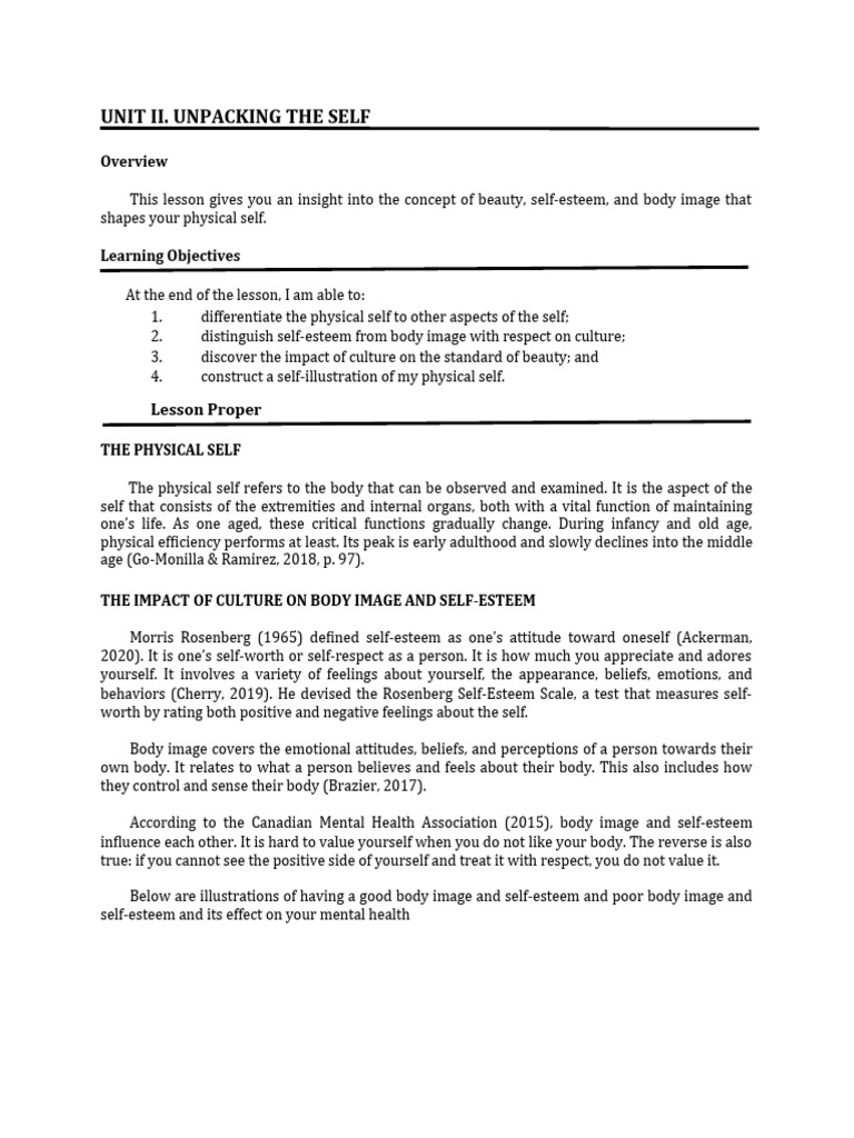 Unit-2 1 | PDF | Self Esteem | Body Image