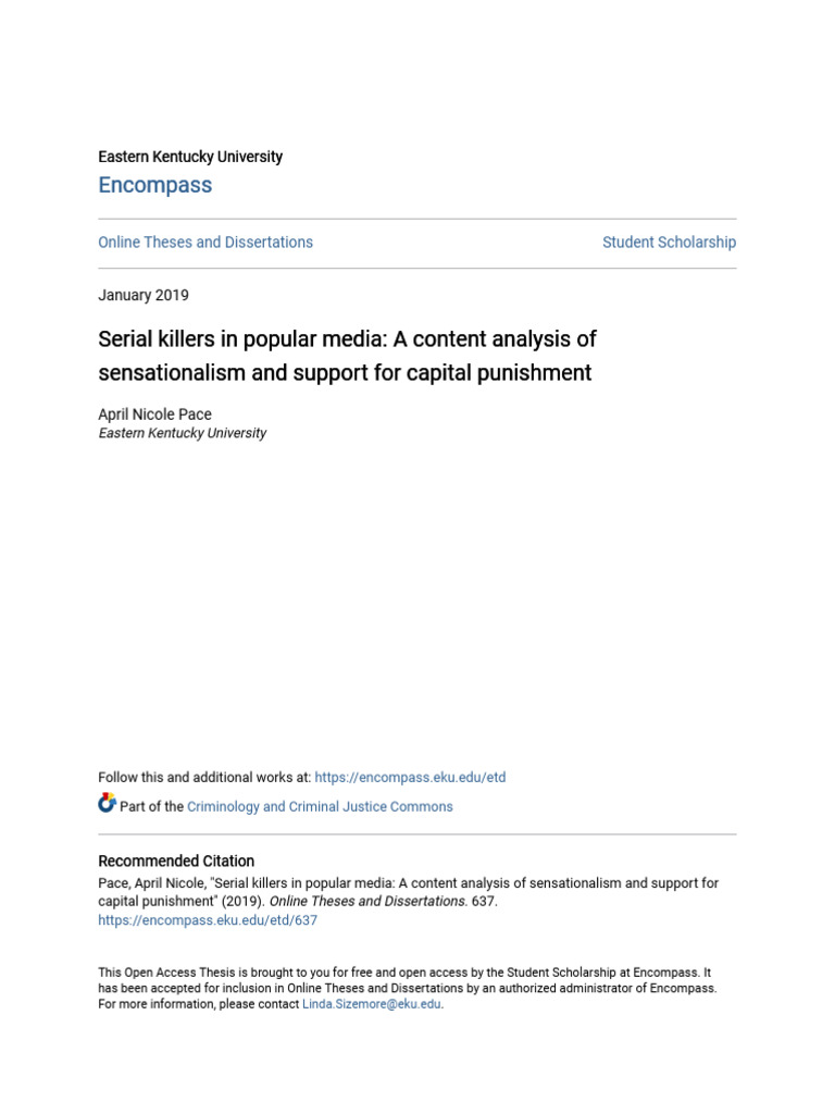 Serial Killers in Popular Media - A Content Analysis of Sensationa ...