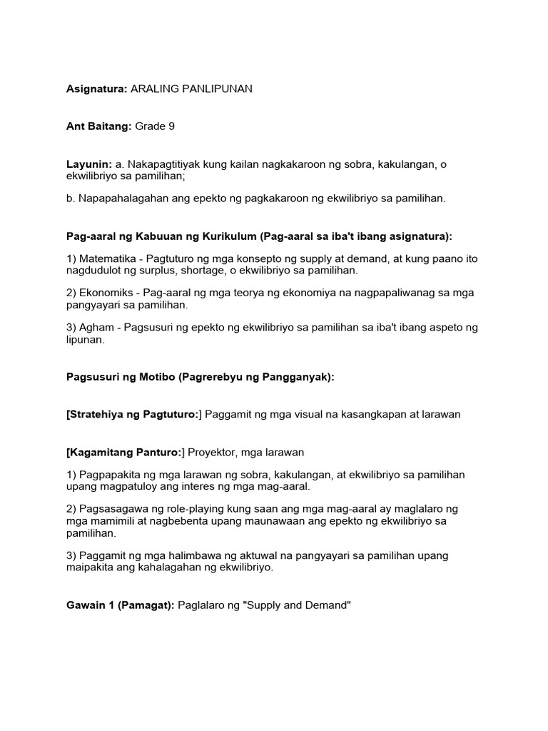 Lesson Plan | PDF