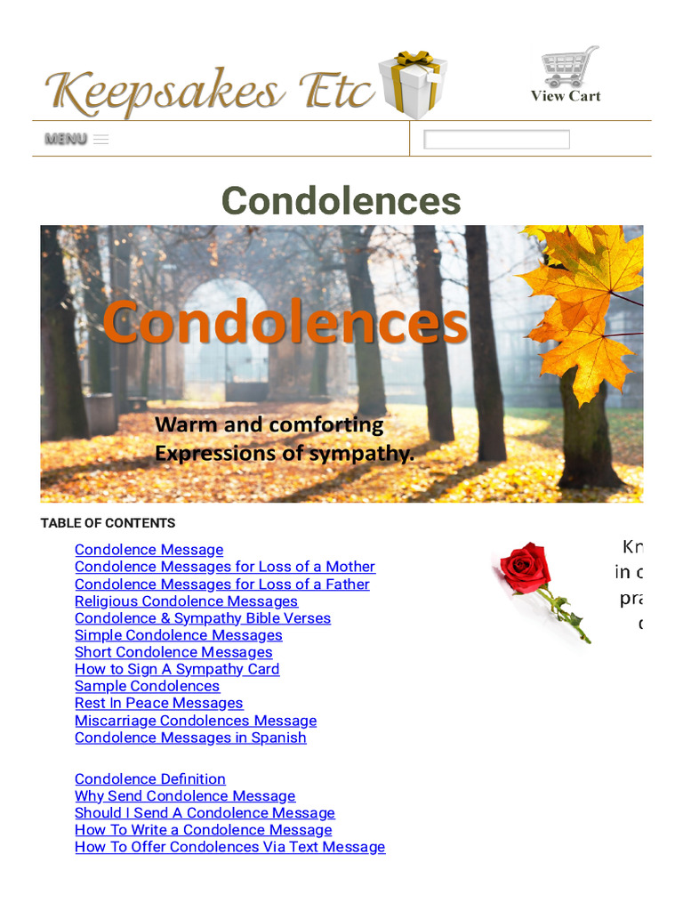 Condolence Messages and Guidance | PDF | Grief | Prayer