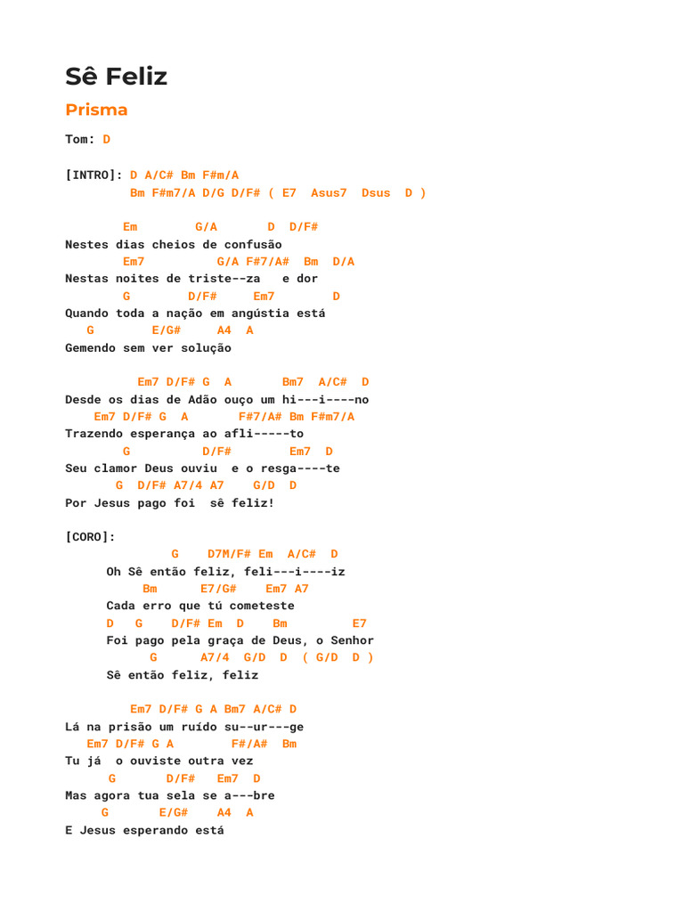 Sê Feliz (Cifra) | PDF