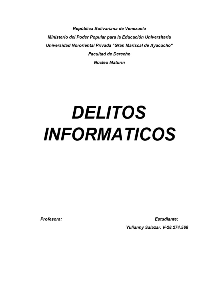 Delitos Informaticos Pdf Cibercrimen Suplantación De Identidad