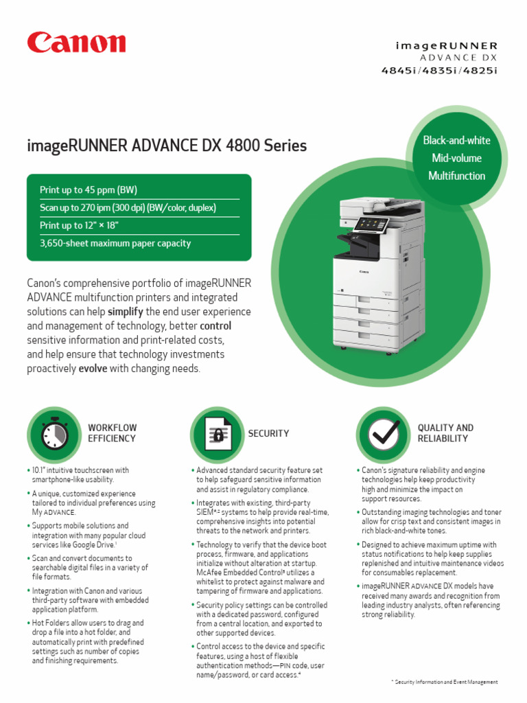 Ir ADV DX 4800 Brochure | PDF | Usb | Printer (Computing)