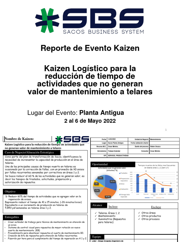 Report Out de Evento Kaizen Mtto | PDF | Pensamiento sistémico ...