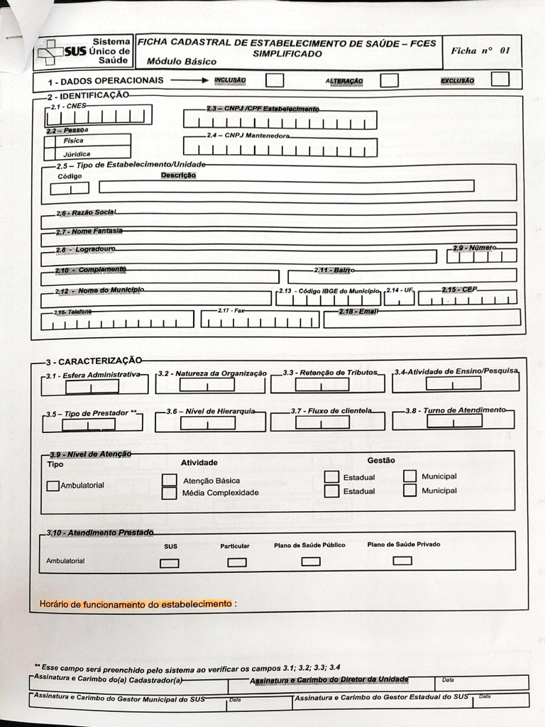Cadastro Simplificado de Estabelecimentos de Saúde SUS | PDF | Remédio | Sistema de saúde