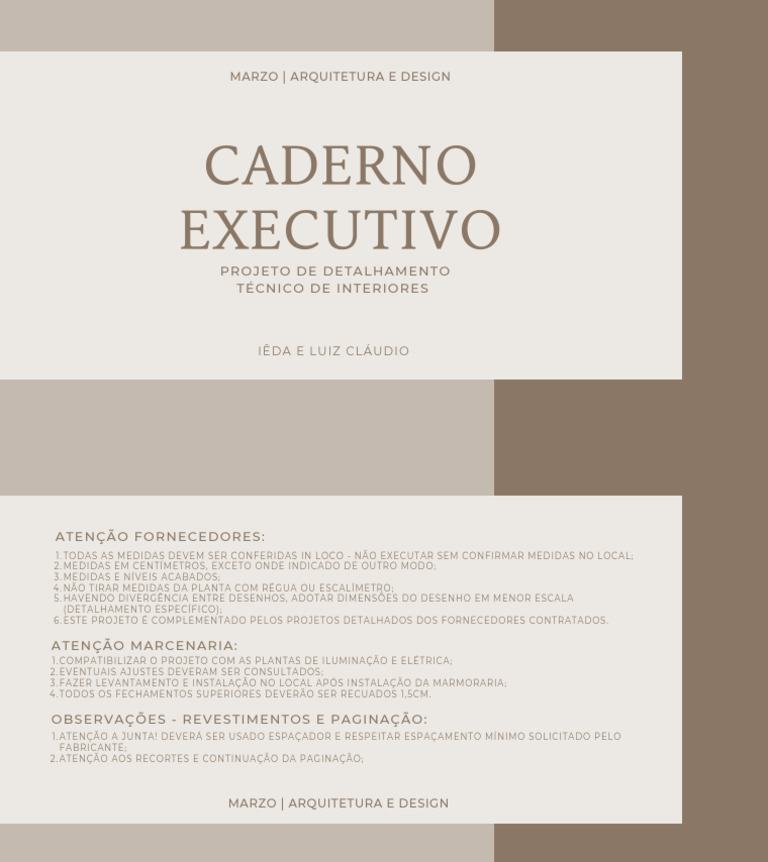 Caderno Executivo Detalhamento | PDF