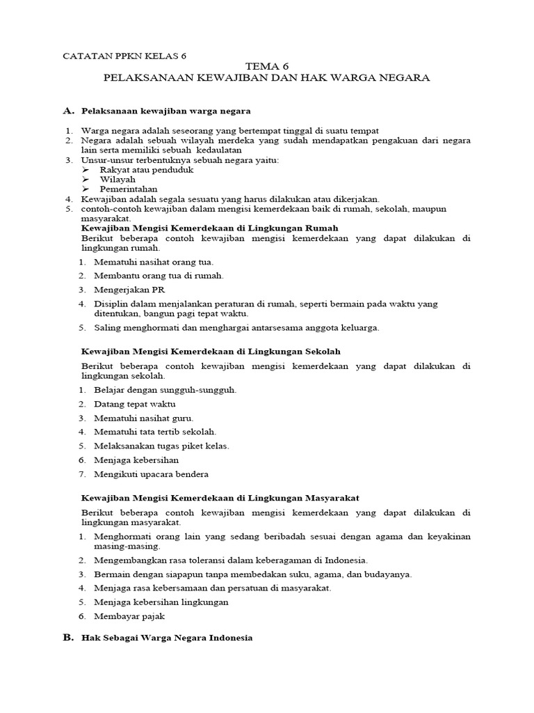 Materi PPKN Kls 6 Semester 2 Tema 6 | PDF | Ilmu Sosial | Perjalanan