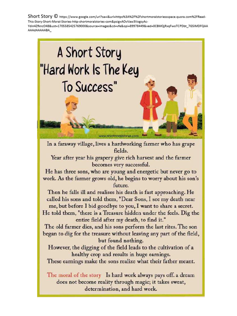 Hard Work: A Short Moral Story | PDF | Business | Computers