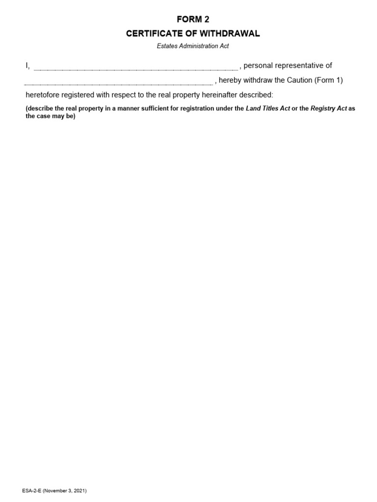 Form 2 Certificate of Withdrawal en | PDF