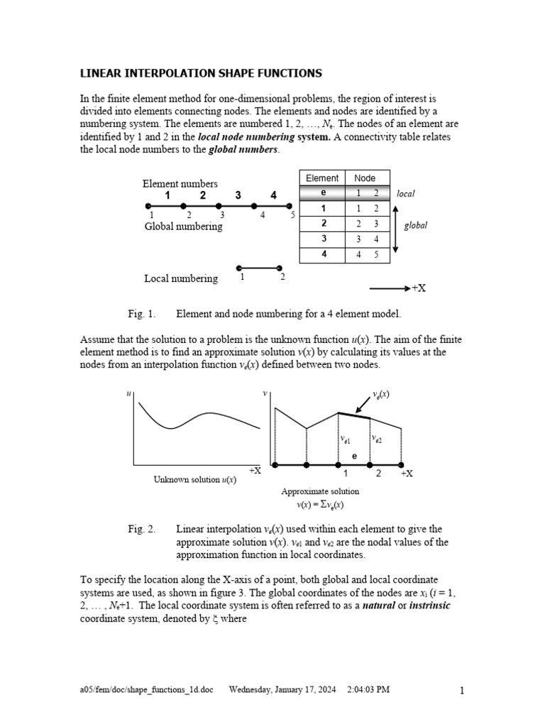 Shape Functions 1d | PDF | Heat Transfer | Thermal Conduction
