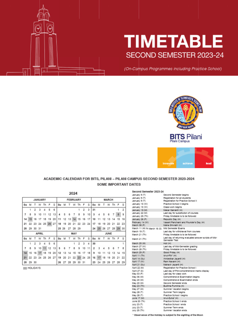 Timetable 08 Jan 2024 | PDF | Academic Term | Postgraduate Education