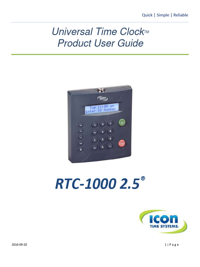 RTC-1000 2.5 Universal Time Clock User Guide | PDF | Icon (Computing ...