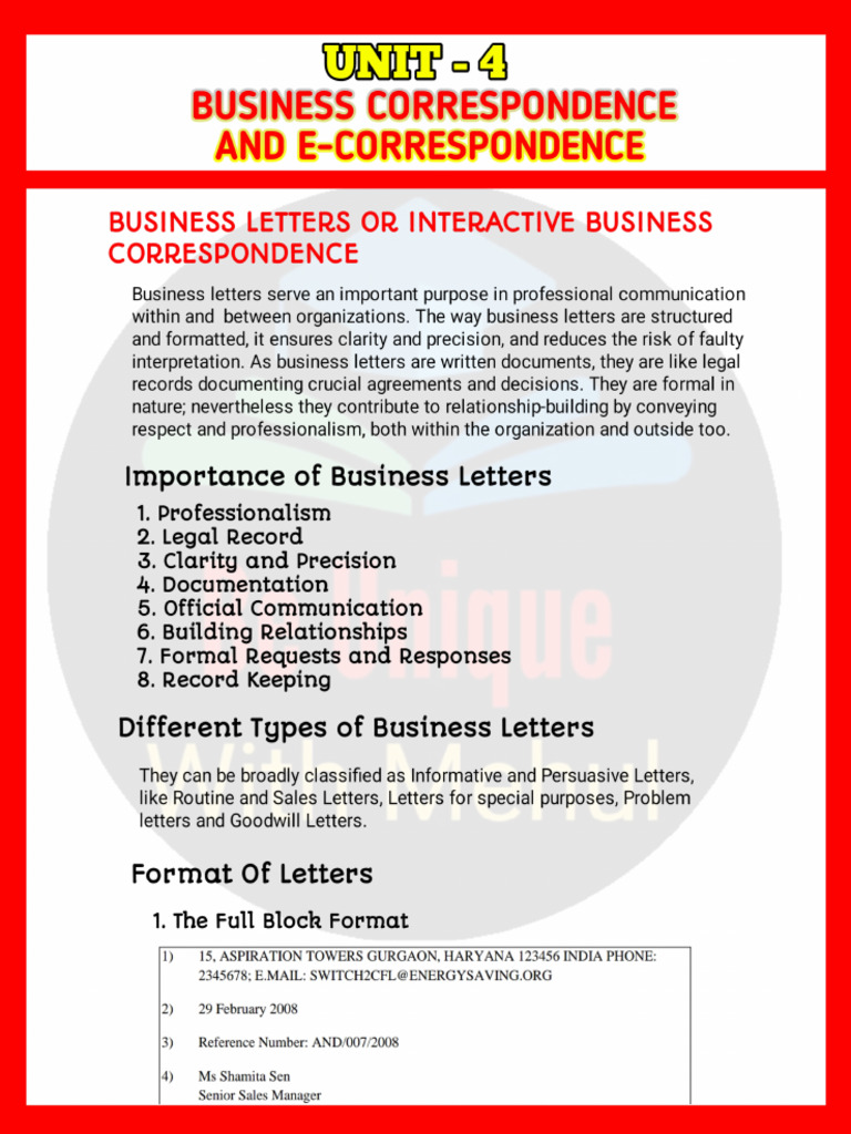 Sem-3 Business Communication Unit-4 (Eng) | PDF